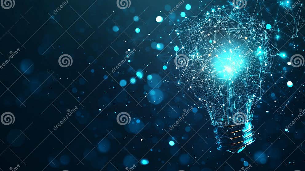 Low Poly Wireframe 3D Representation of a Brainstorming or Social Media ...