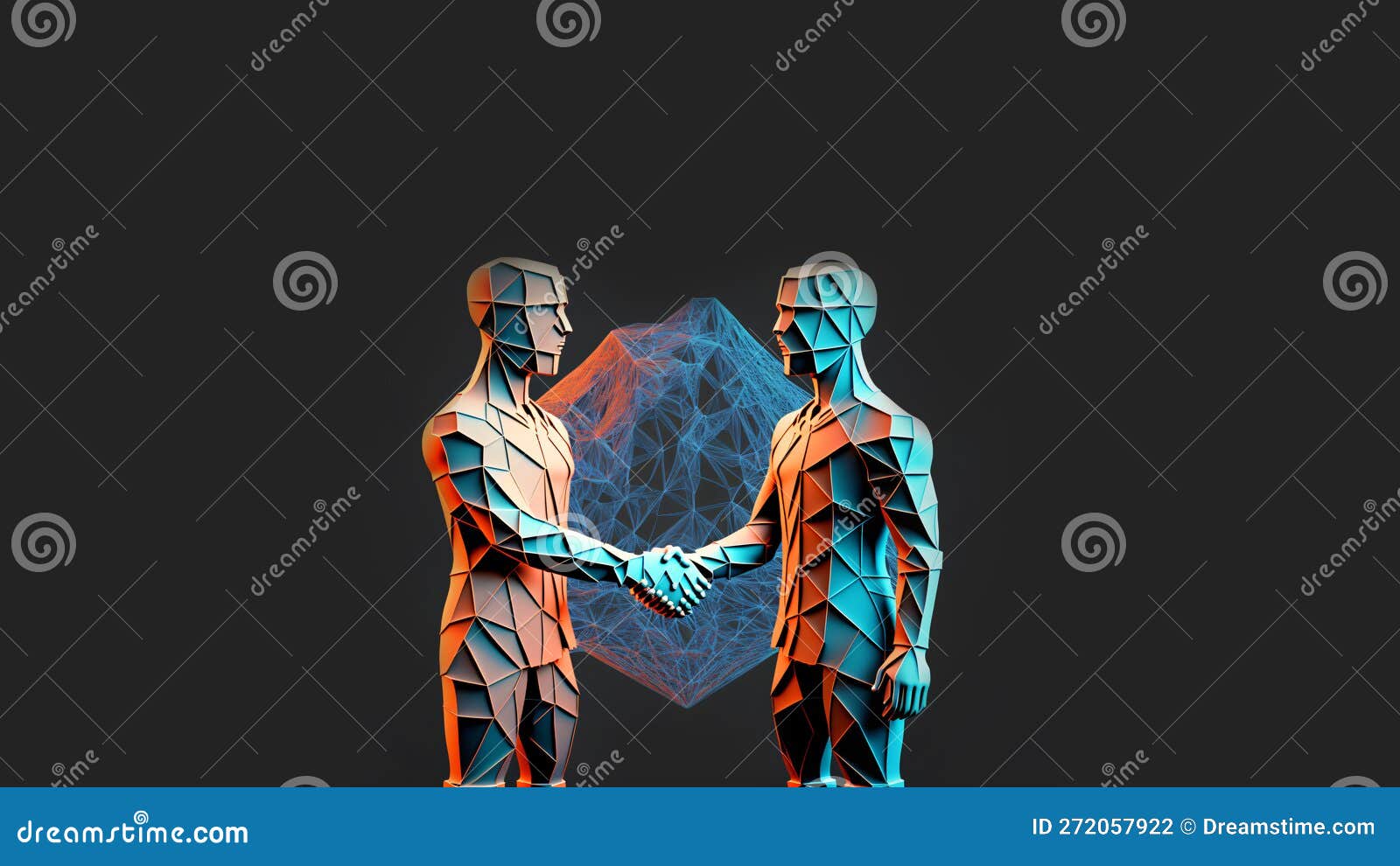 Low Poly Wireframe Handshake of Business Partners. Concept of Deal ...