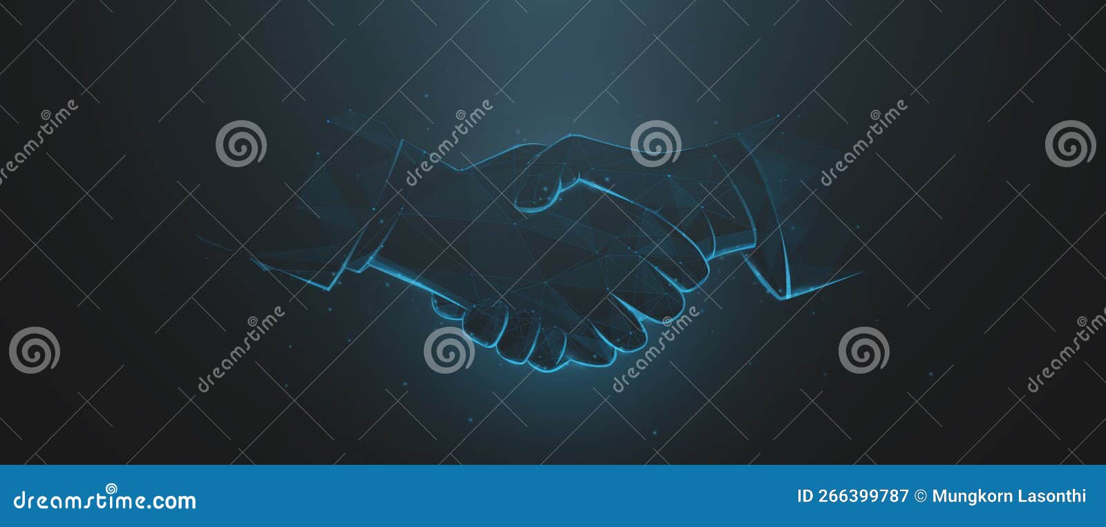 Low Poly Wireframe Handshake of Business Partners. Concept of Deal ...