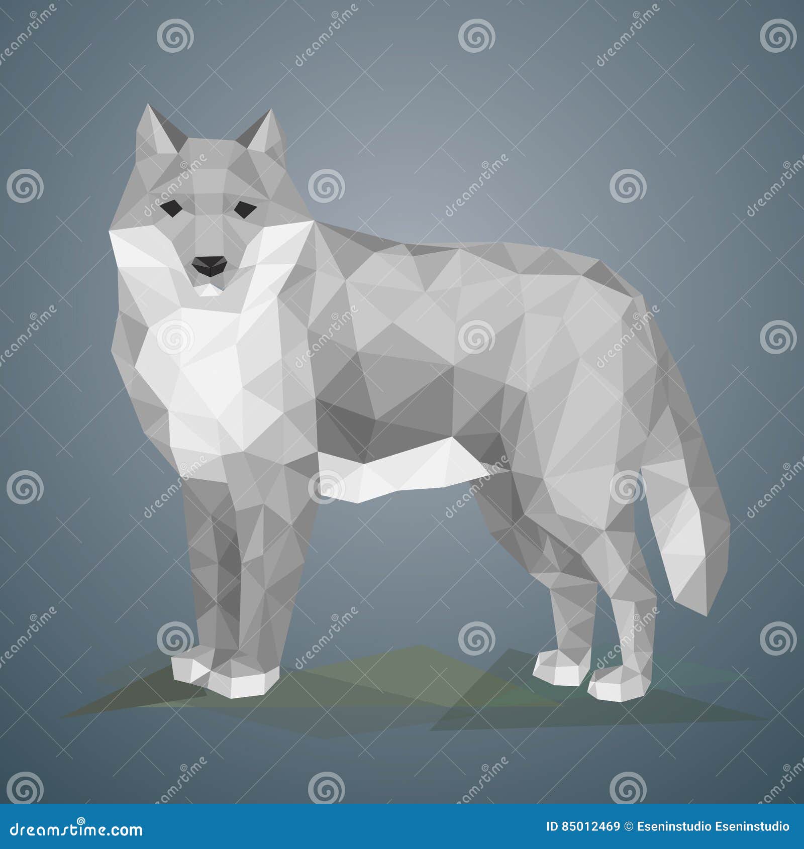 Low Poly Wolf. Vector Illustration in Polygonal Style Stock ...