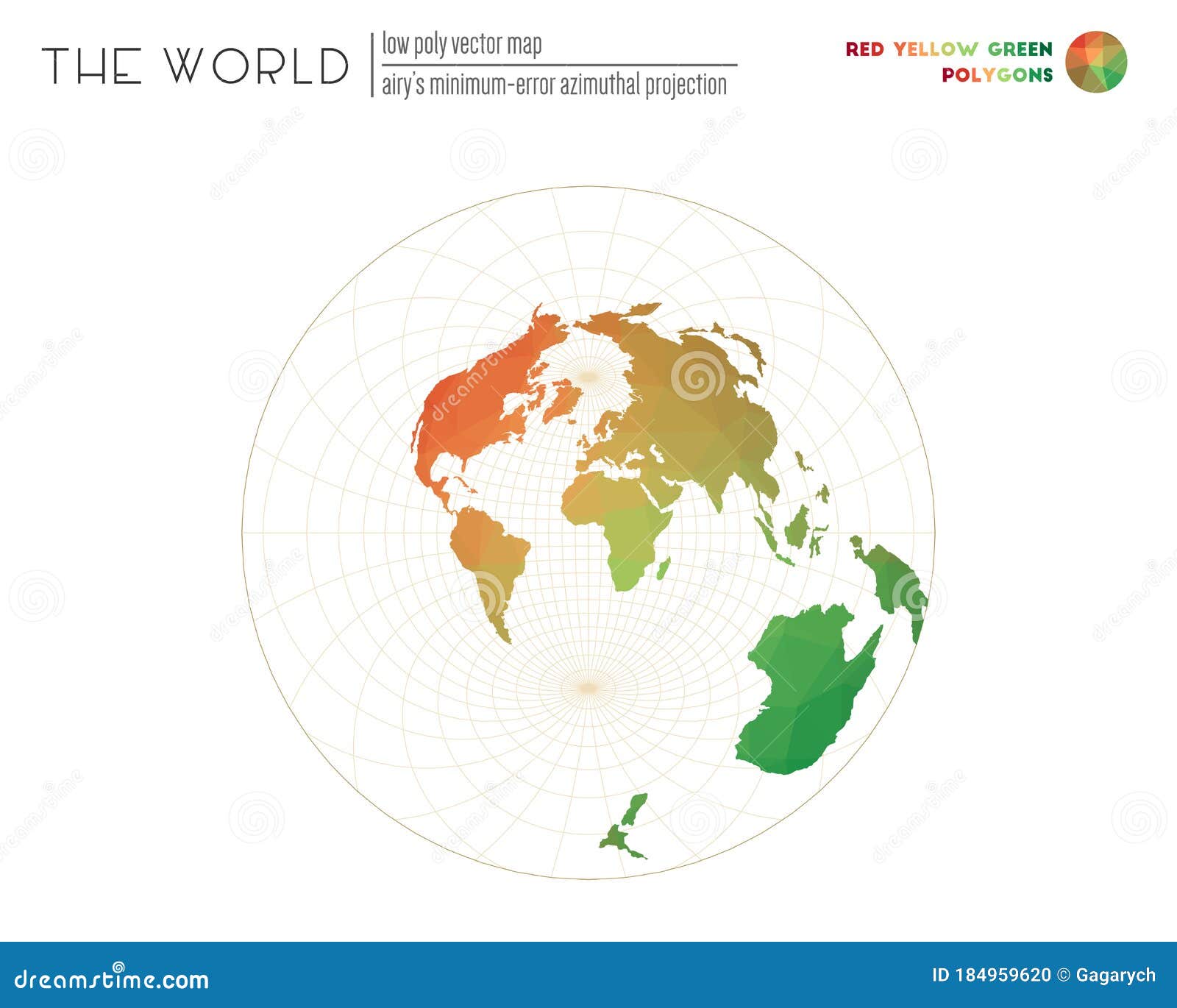 Low poly world map. stock vector. Illustration of global - 184959620