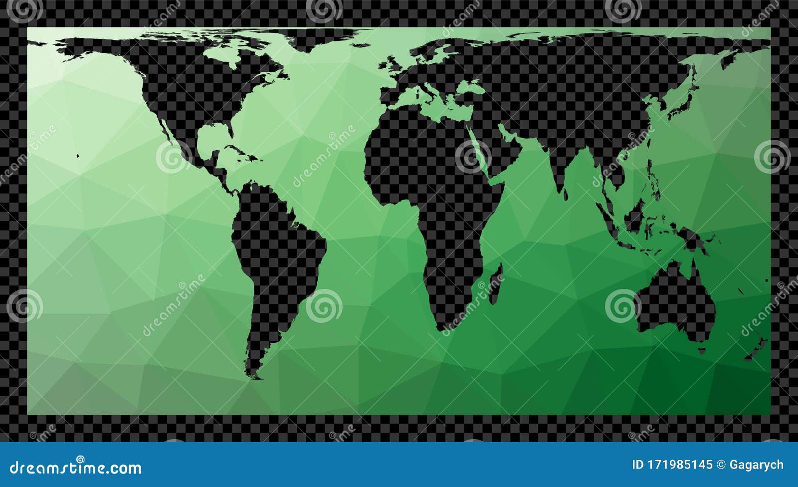 Low poly world map. stock vector. Illustration of continent - 171985145