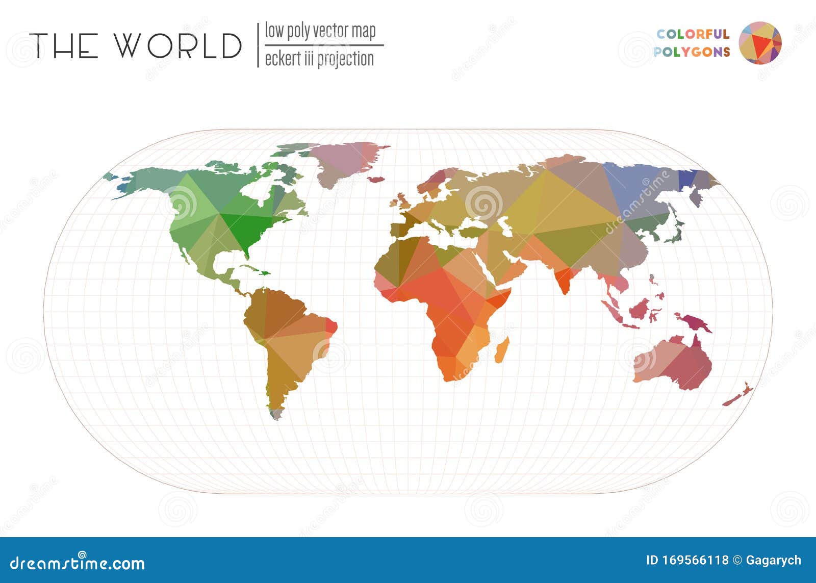 Low poly world map. stock vector. Illustration of graphic - 169566118