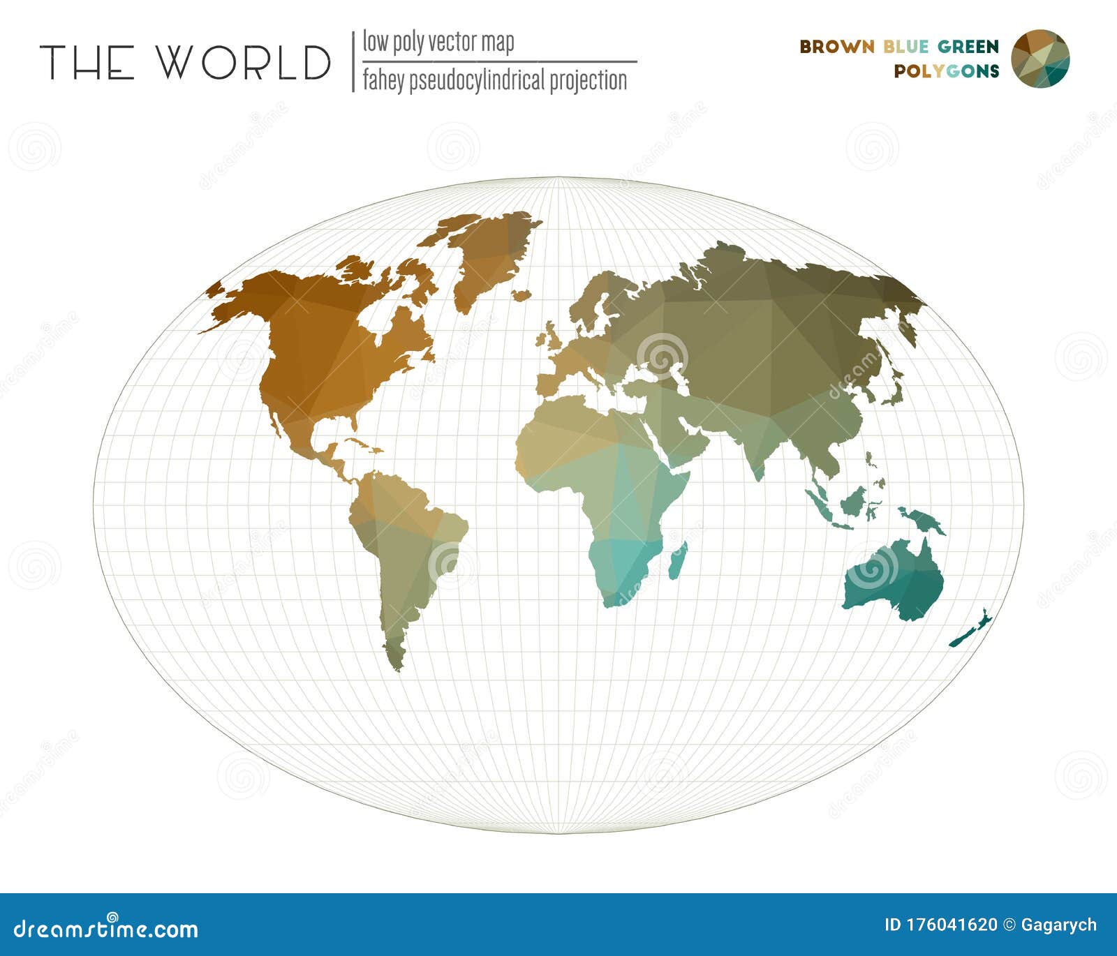 Low poly world map. stock vector. Illustration of layout - 176041620