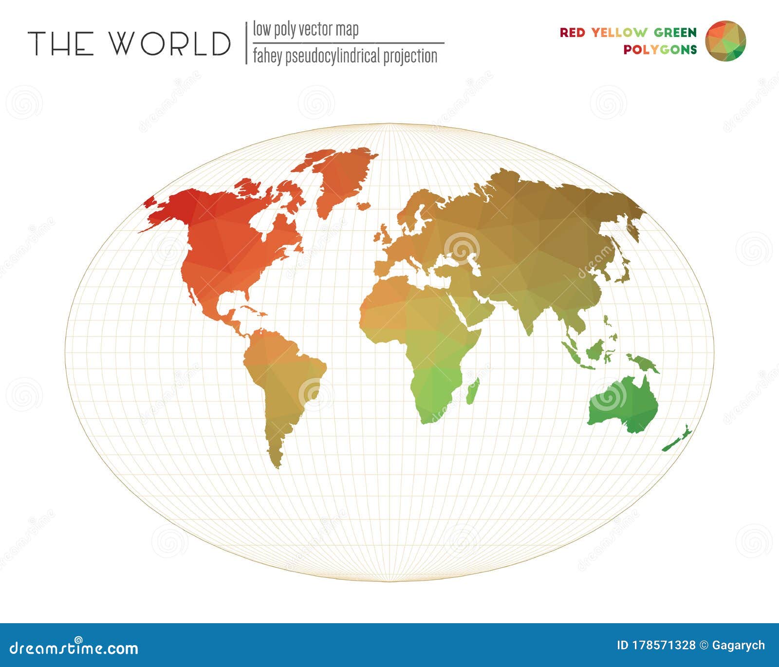 Low poly world map. stock vector. Illustration of landmark - 178571328