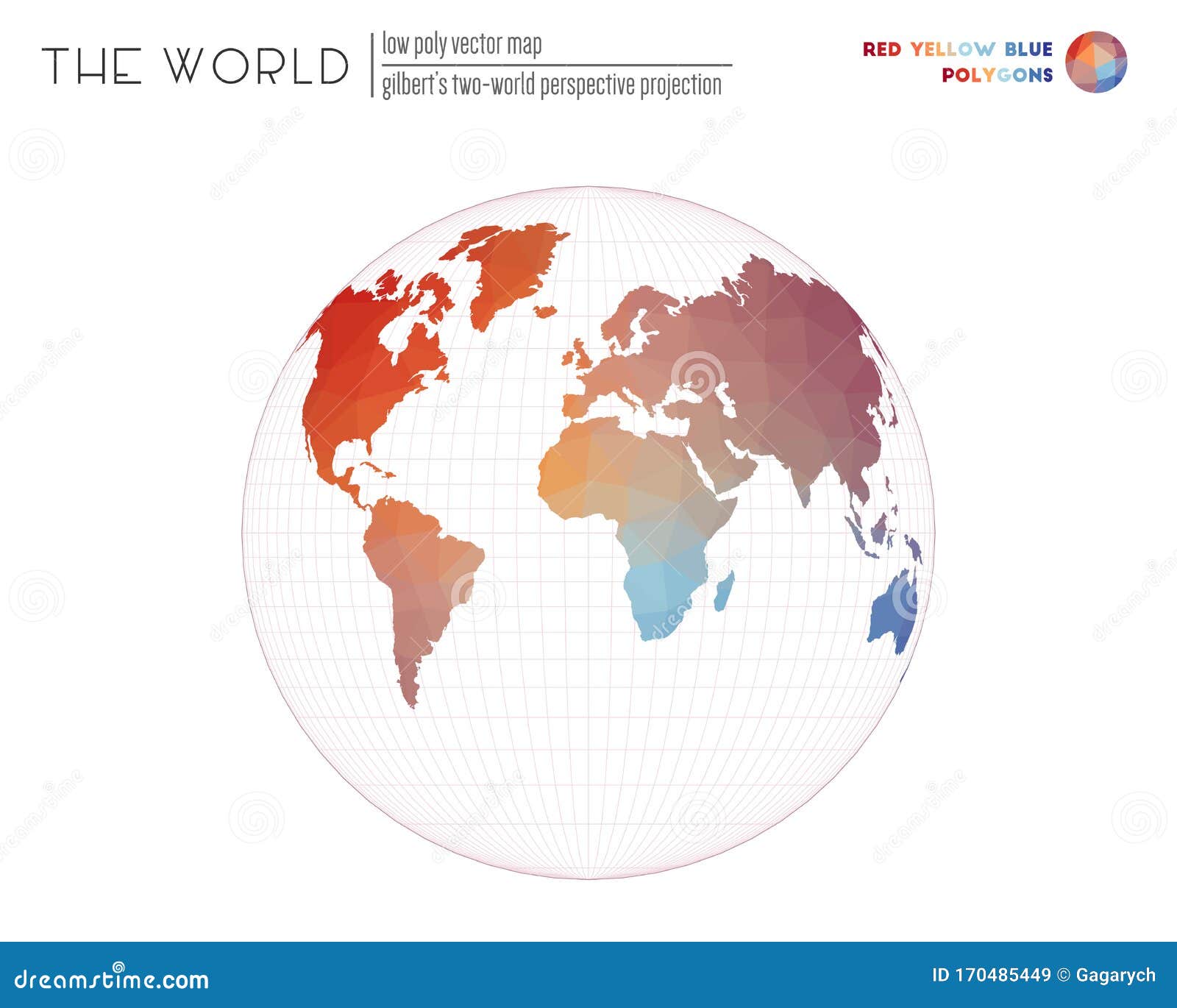 Low poly world map. stock vector. Illustration of geometric - 170485449
