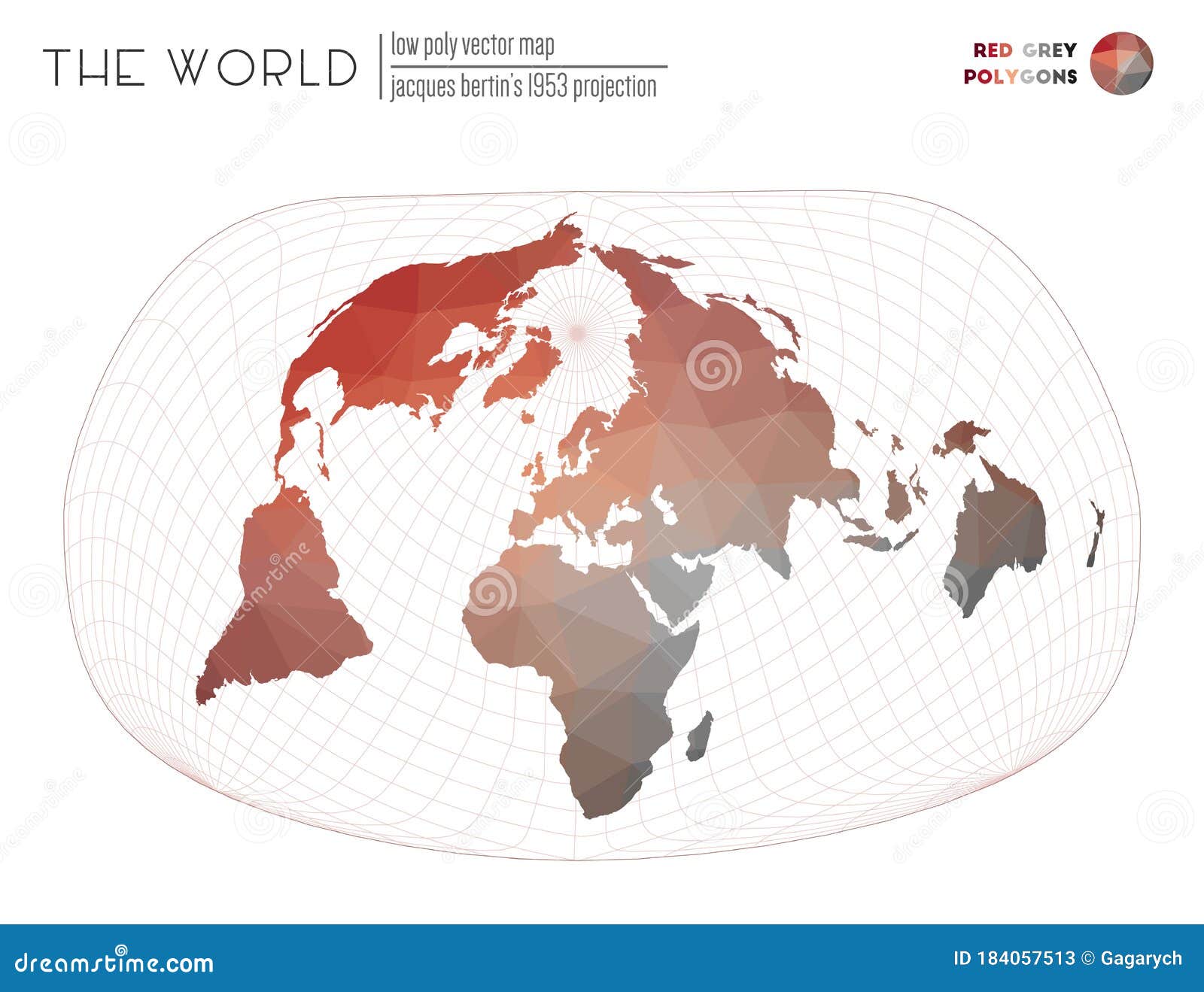 Low poly world map. stock vector. Illustration of international - 184057513