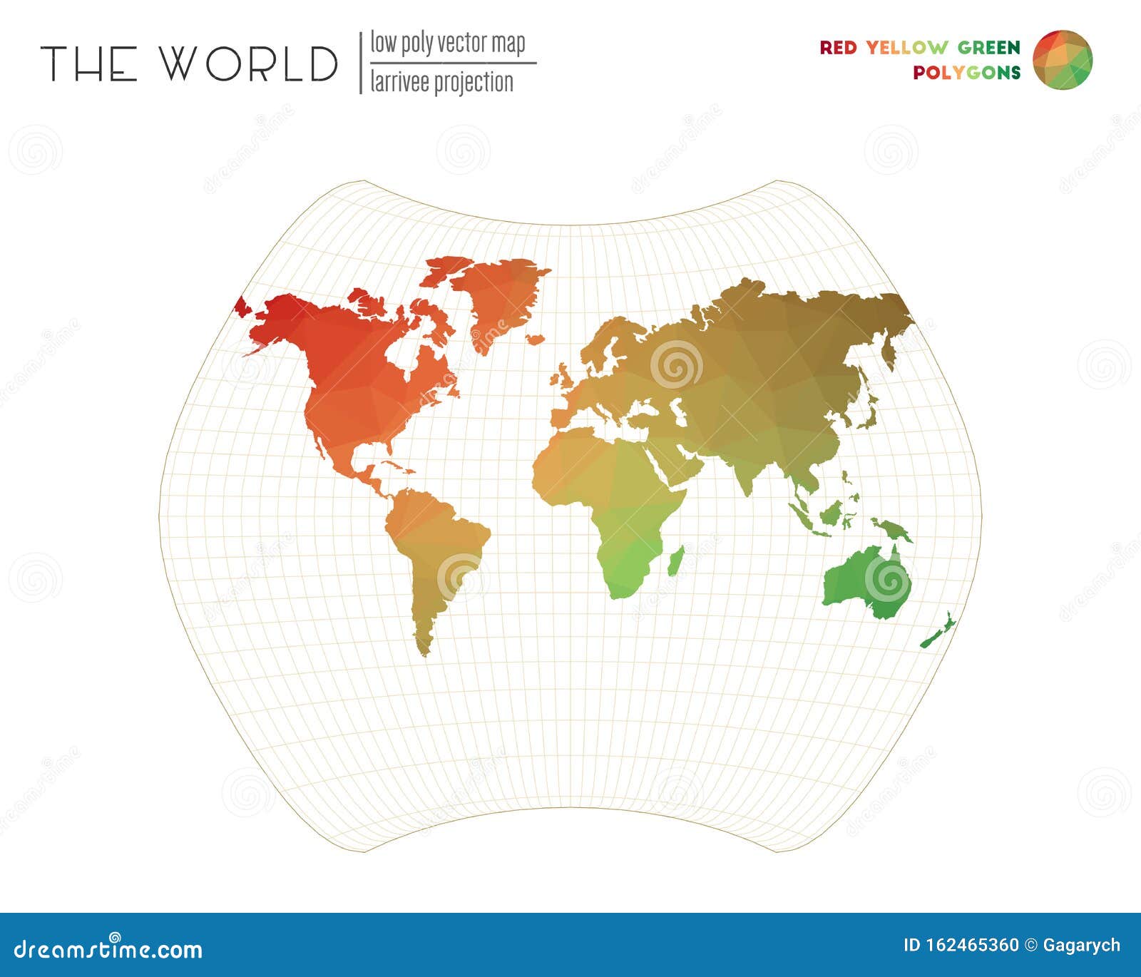Low poly world map. stock vector. Illustration of landmark - 162465360