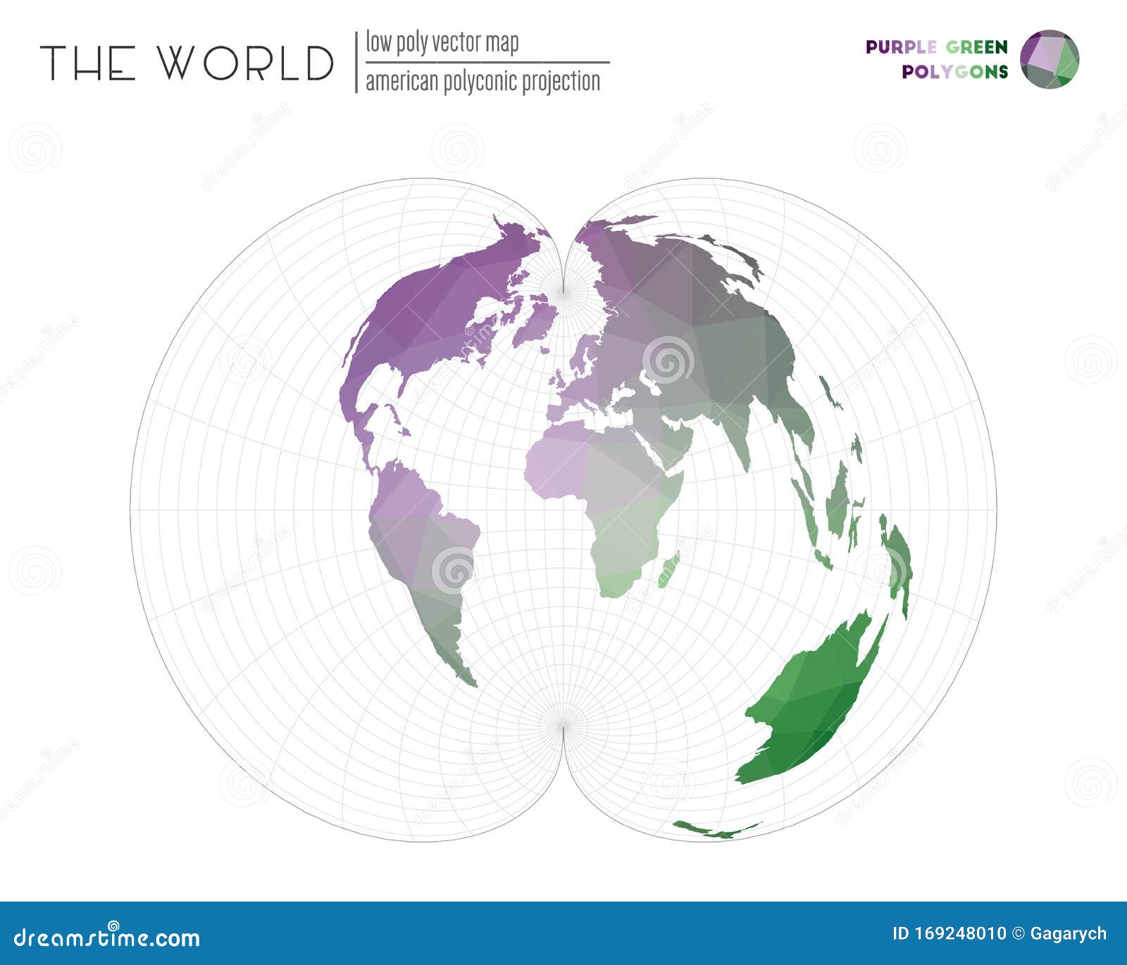 Low poly world map. stock vector. Illustration of graph - 169248010