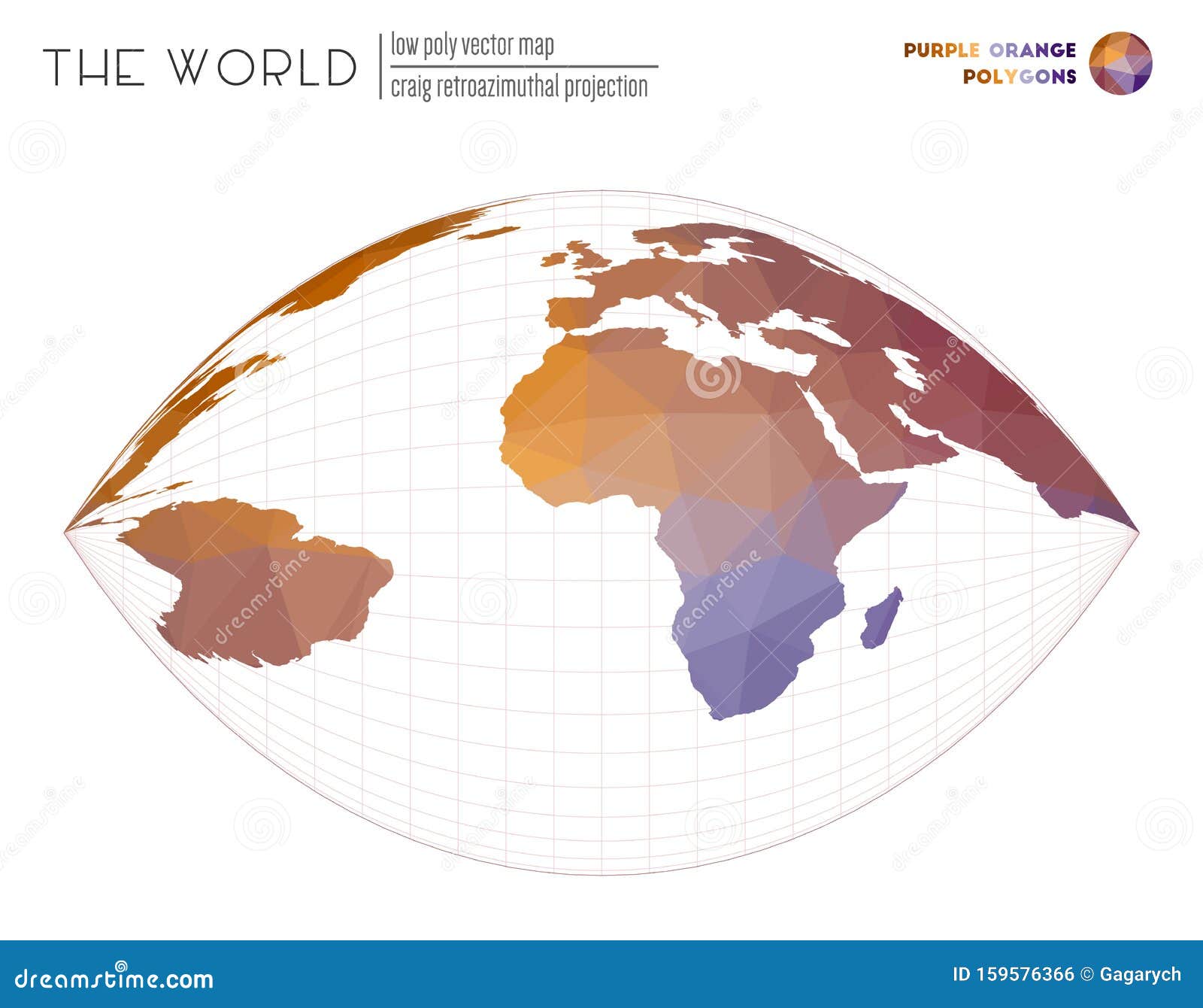 Low poly world map. stock vector. Illustration of global - 159576366