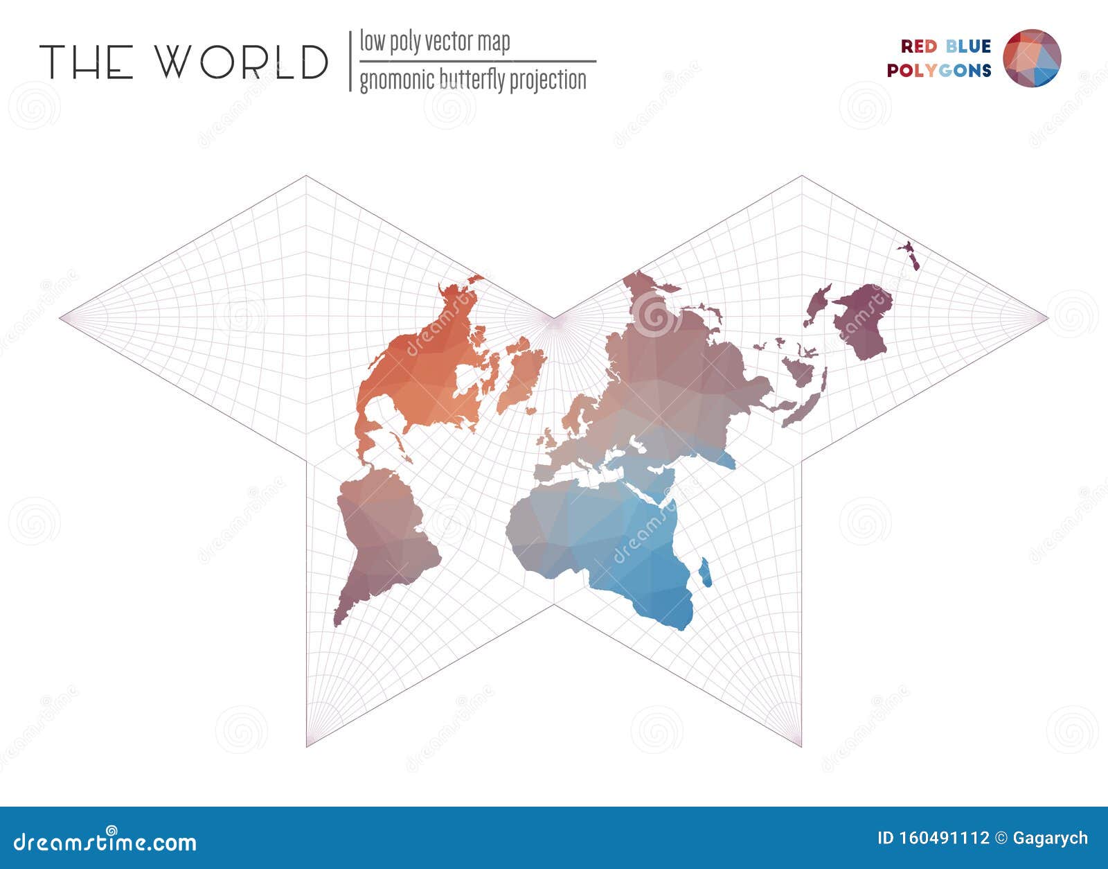 Low poly world map. stock vector. Illustration of cartography - 160491112