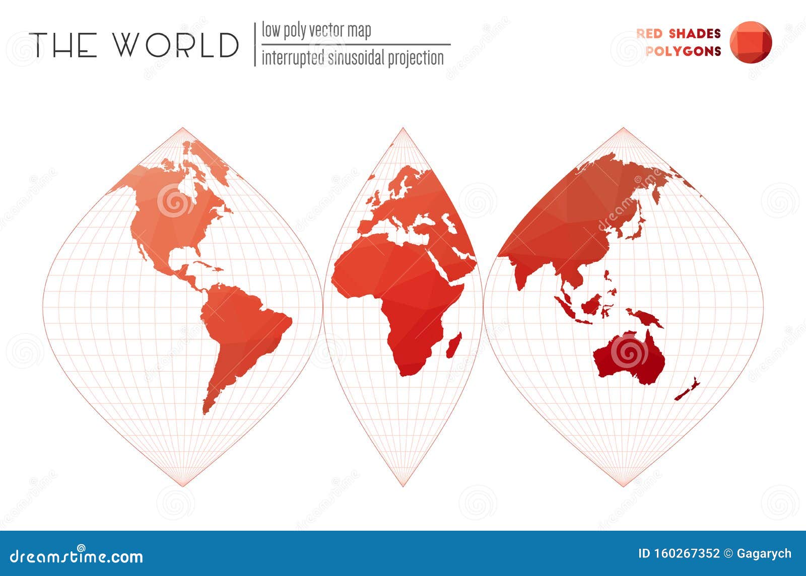 Low poly world map. stock vector. Illustration of cartography - 160267352