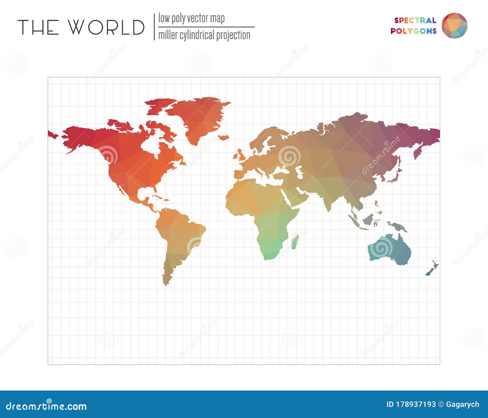 Low poly world map. stock vector. Illustration of geometric - 178937193