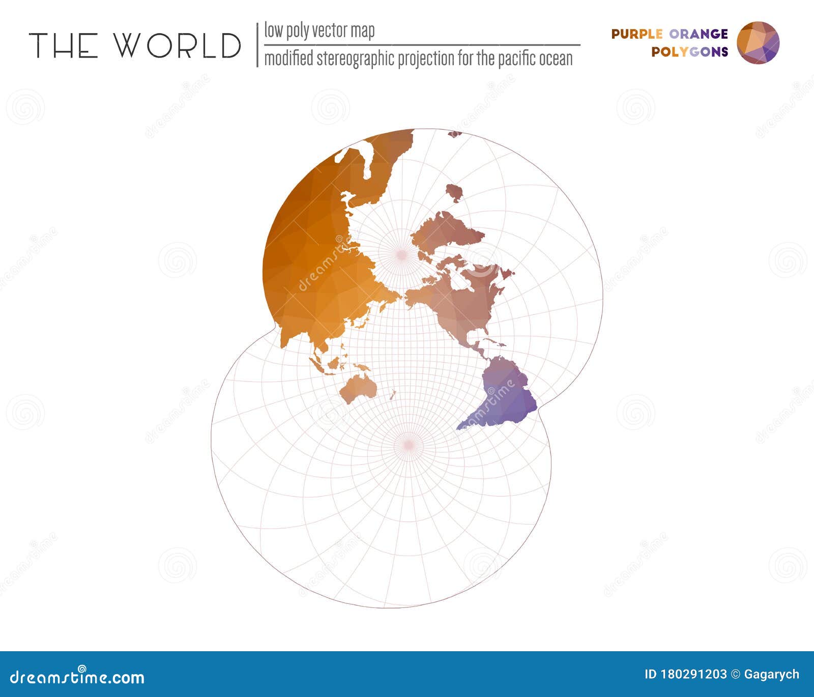 Low poly world map. stock vector. Illustration of earth - 180291203