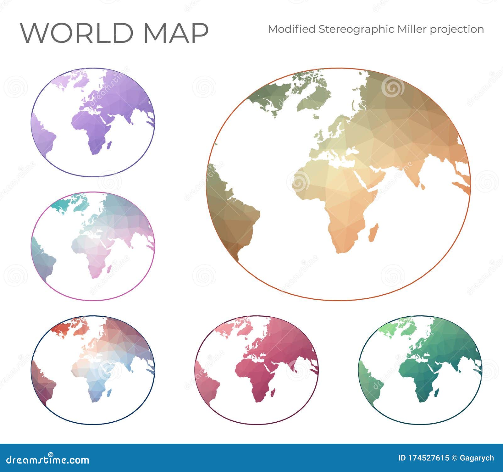 Low Poly World Map Set. stock vector. Illustration of cosmos - 174527615 Low Poly World Map Set. stock vector. Illustration of cosmos - 174527615