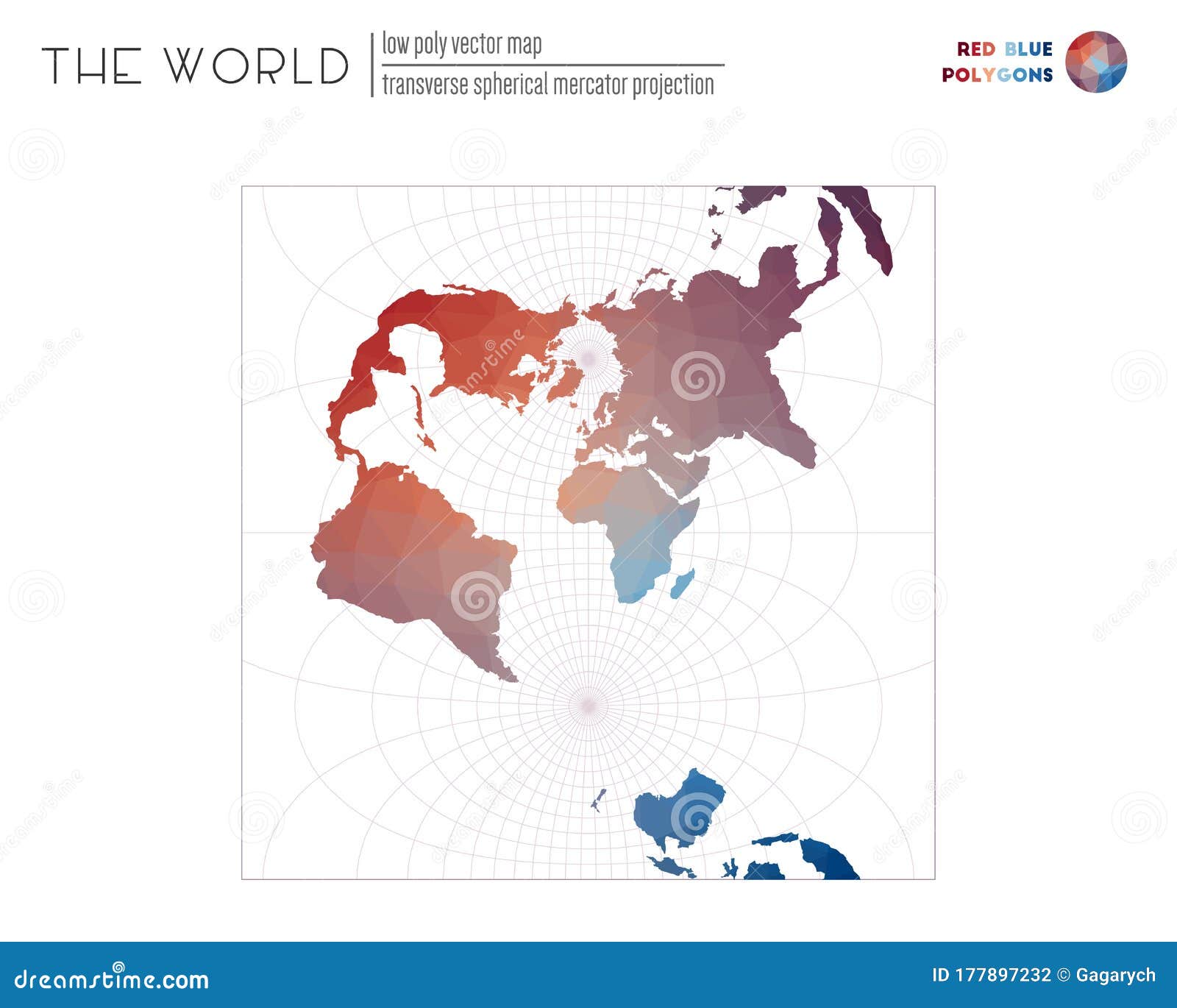 Low poly world map. stock vector. Illustration of international - 177897232