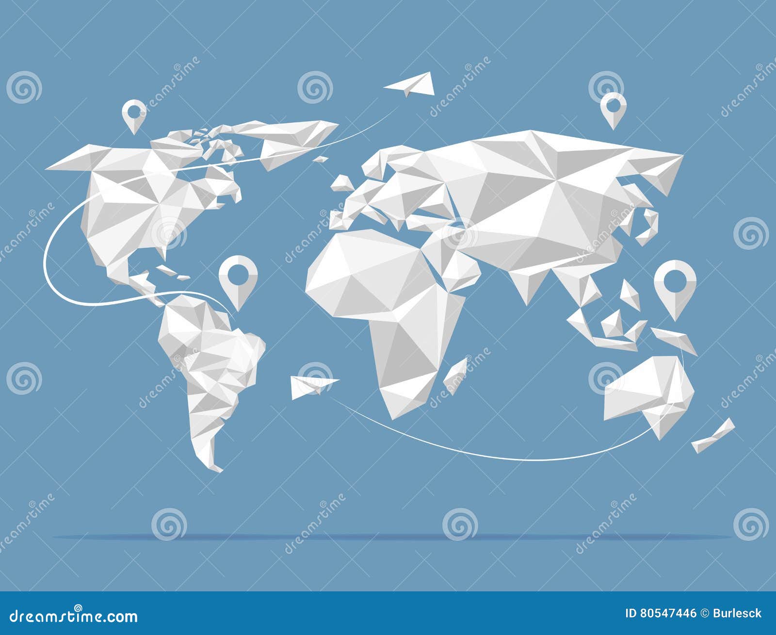 Low Poly World Map Vector Illustration Stock Vector - Illustration of ...