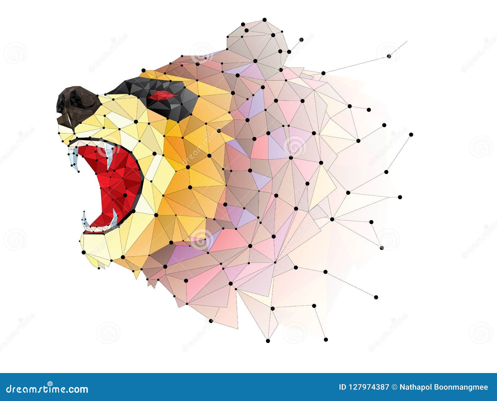 Polygon Bear Silhouette Vector Illustration | CartoonDealer.com #228238514