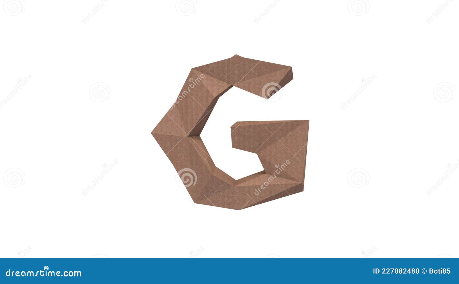 Low Polygon Cardboard Typeface Text G Stock Illustration - Illustration ...