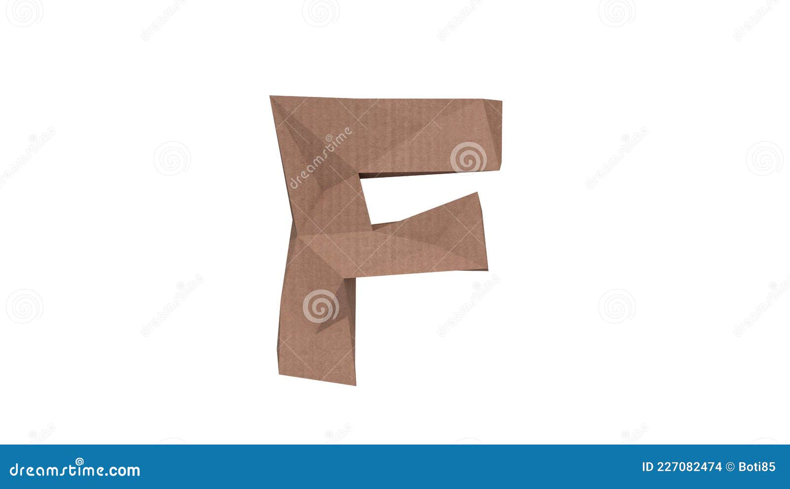 Low Polygon Cardboard Typeface Text F Stock Illustration - Illustration ...
