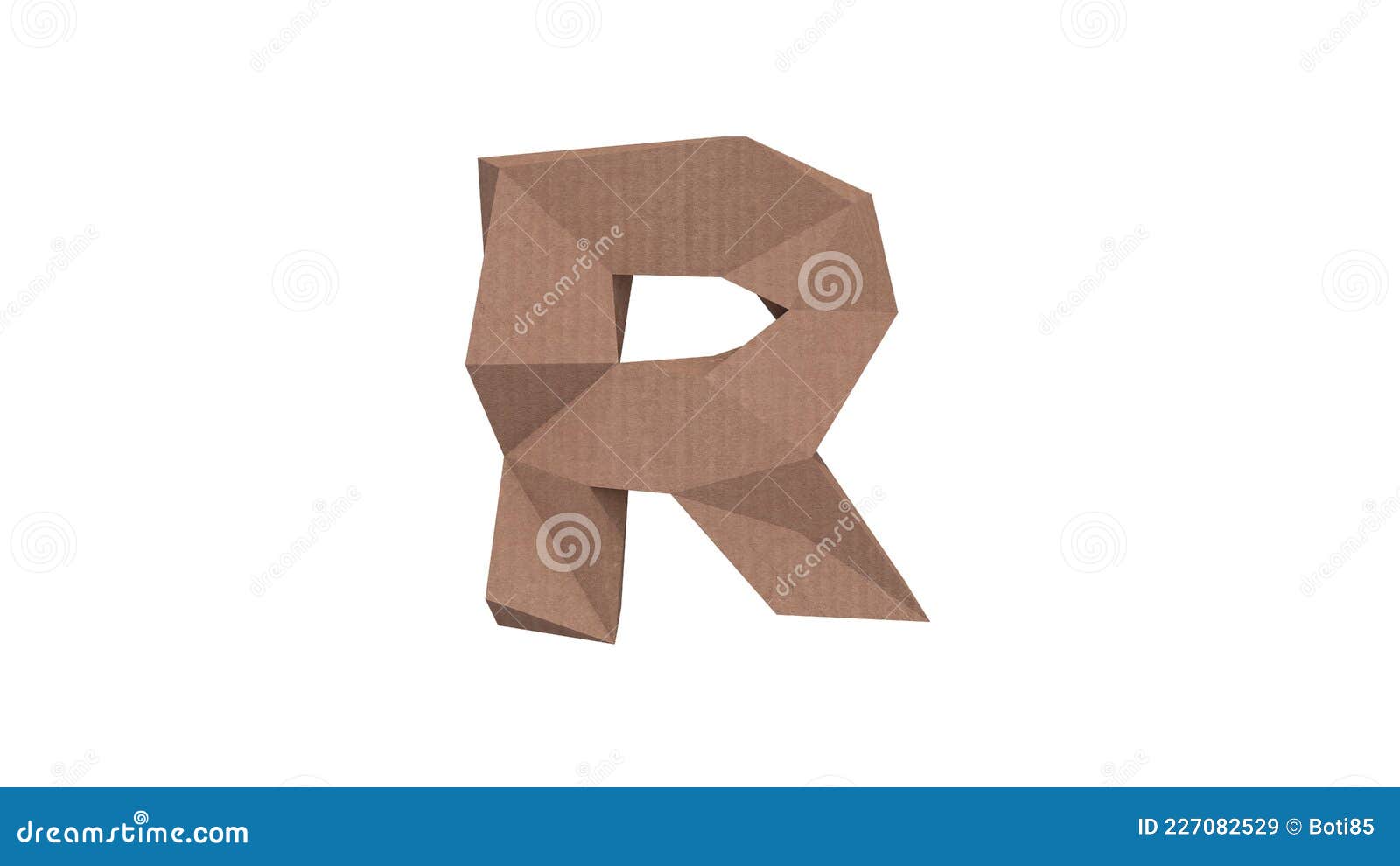 Low Polygon Cardboard Typeface Text R Stock Illustration - Illustration ...