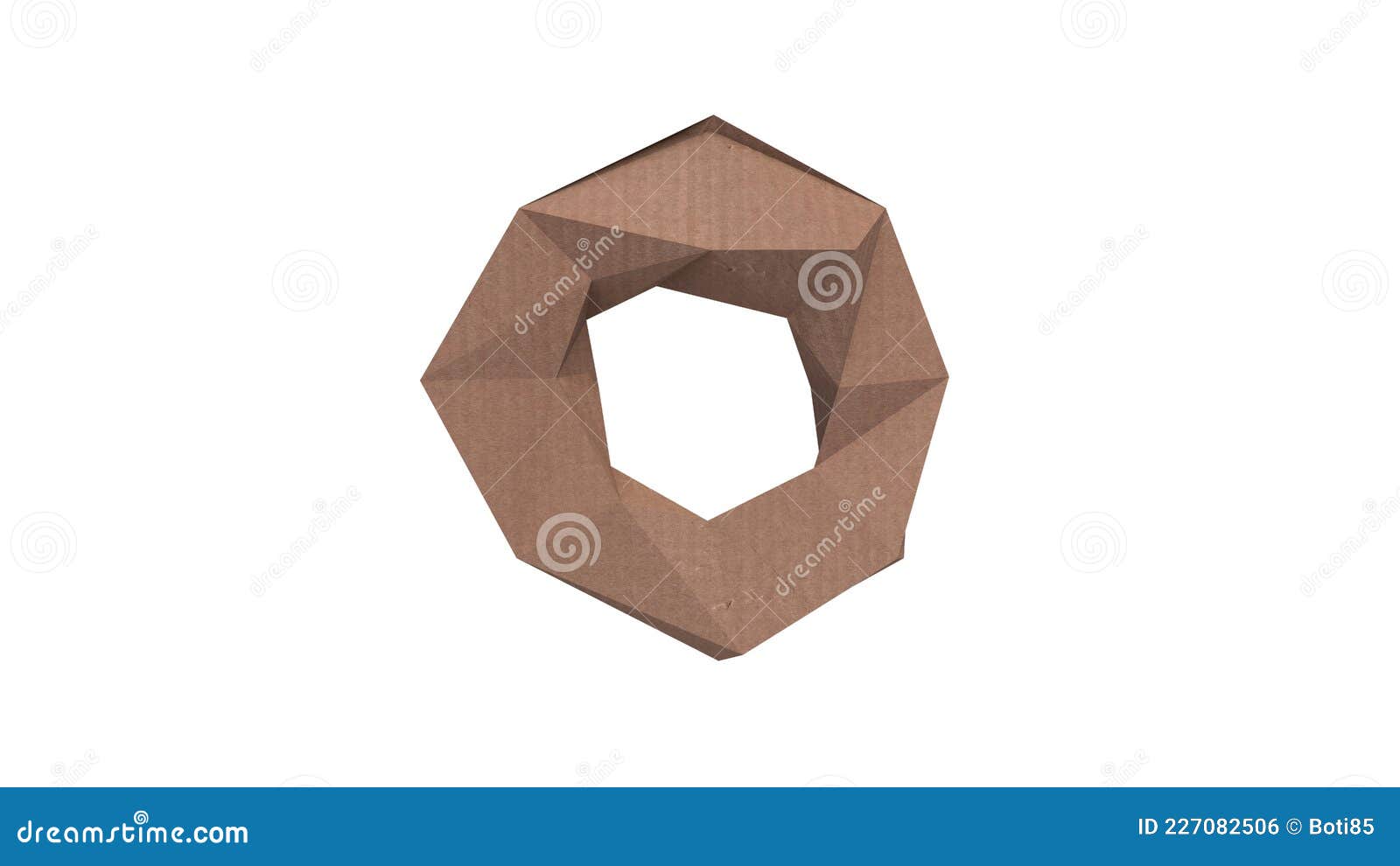 Low Polygon Cardboard Typeface Text O Stock Illustration - Illustration ...
