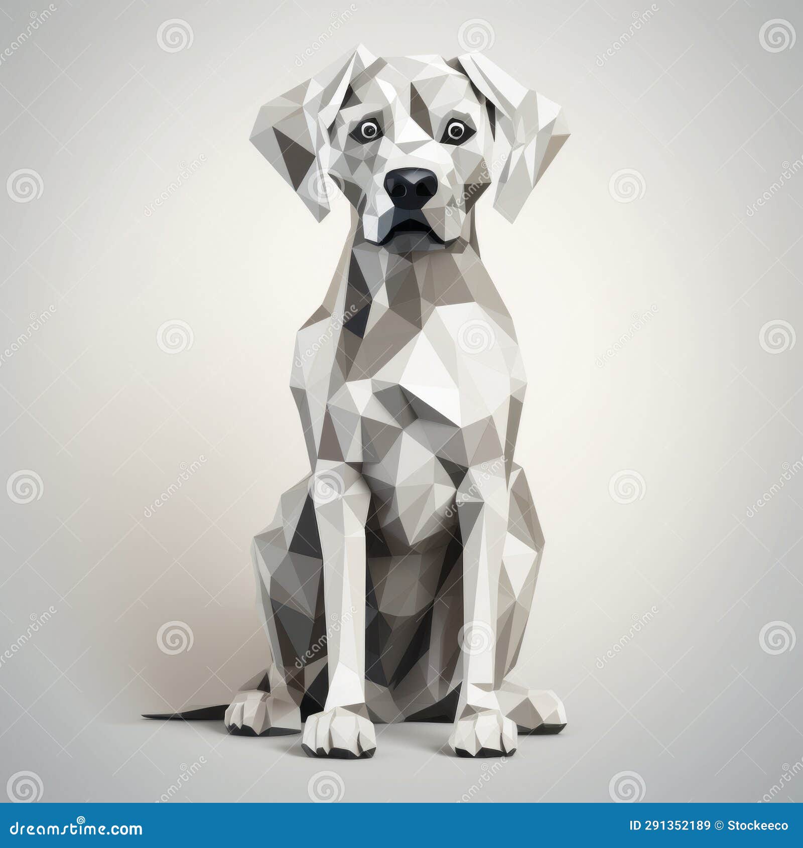 Low Polygon Dog Portrait: 3d Style Illustration of a Great Dane Stock ...