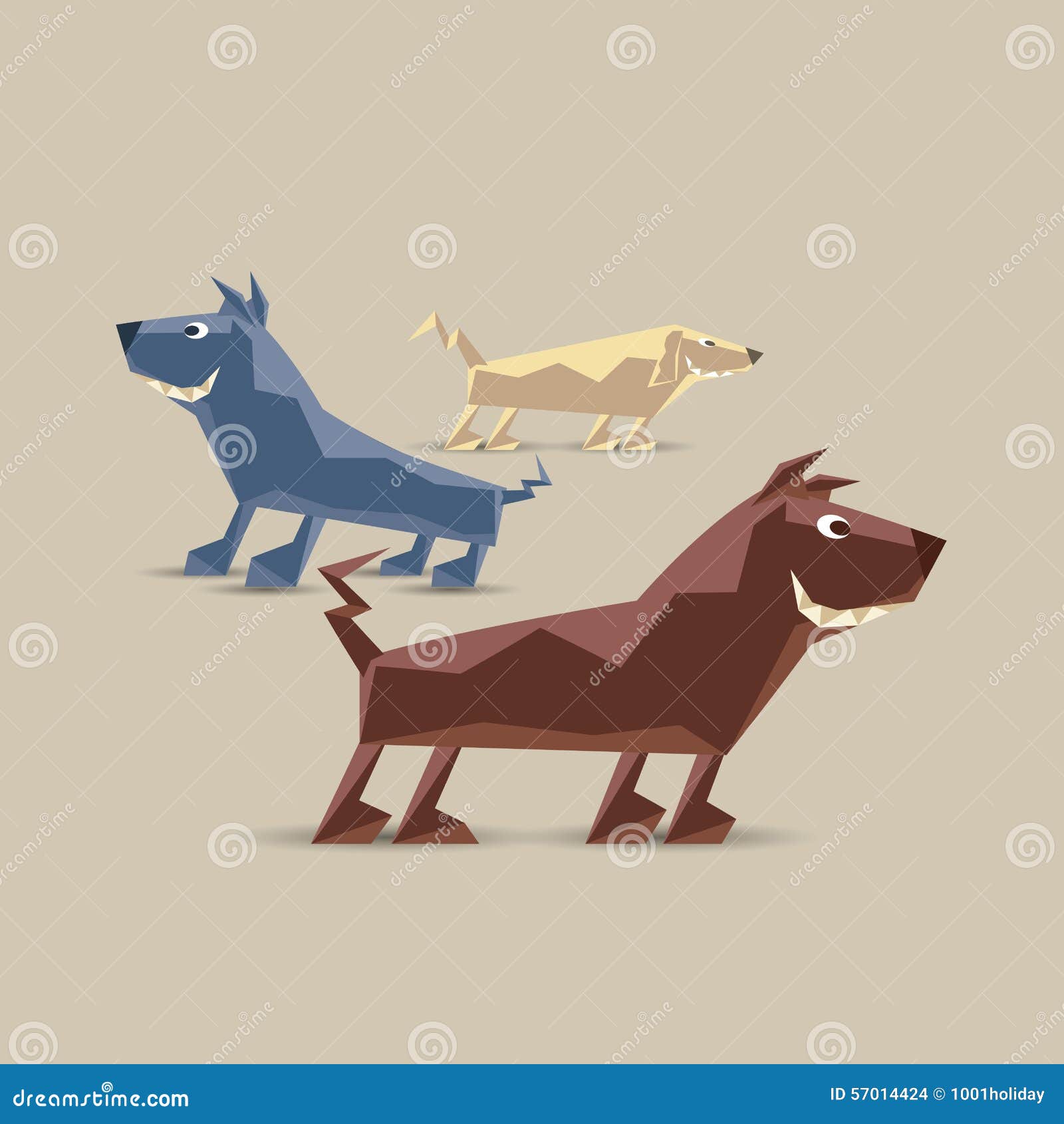 Low polygon dogs set stock vector. Illustration of jack - 57014424