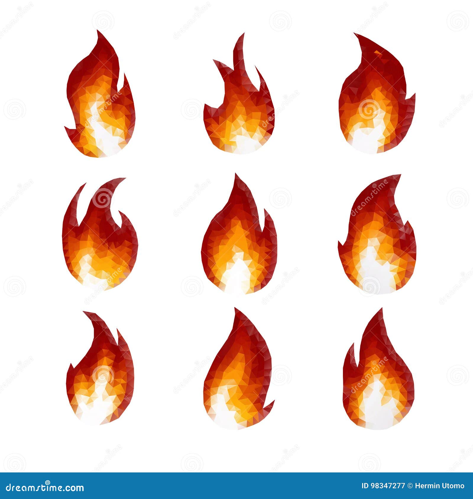 Polygon Fire Symbol Logo Design Vector Illustration | CartoonDealer.com ...
