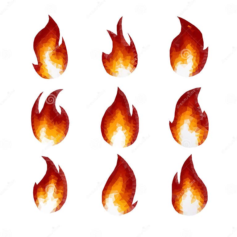 Low Polygon Fire stock vector. Illustration of poly, icon - 98347277