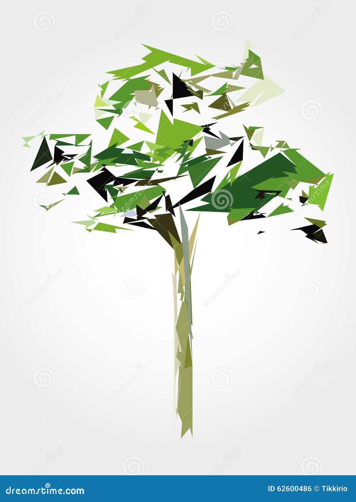 Low polygon green tree stock vector. Illustration of cutout - 62600486
