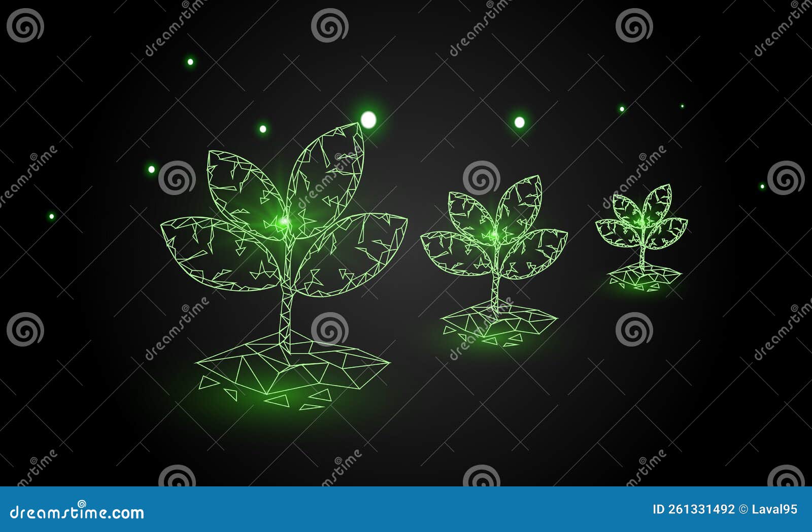 Low-polygon Leaves and Plant, Innovation in the Environment Stock ...
