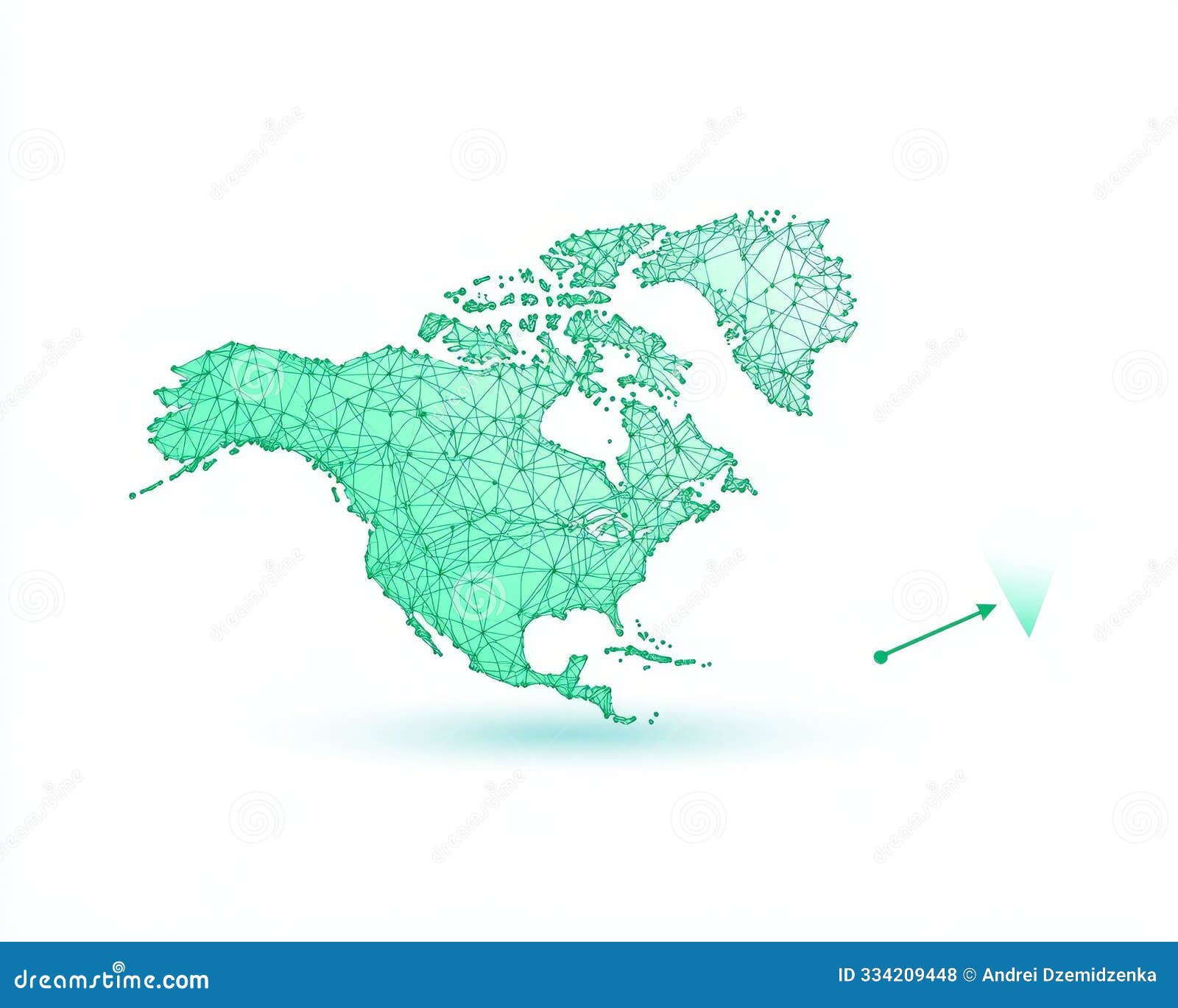 A Low Polygon Map of Canada with Connections between Dots. Stock ...
