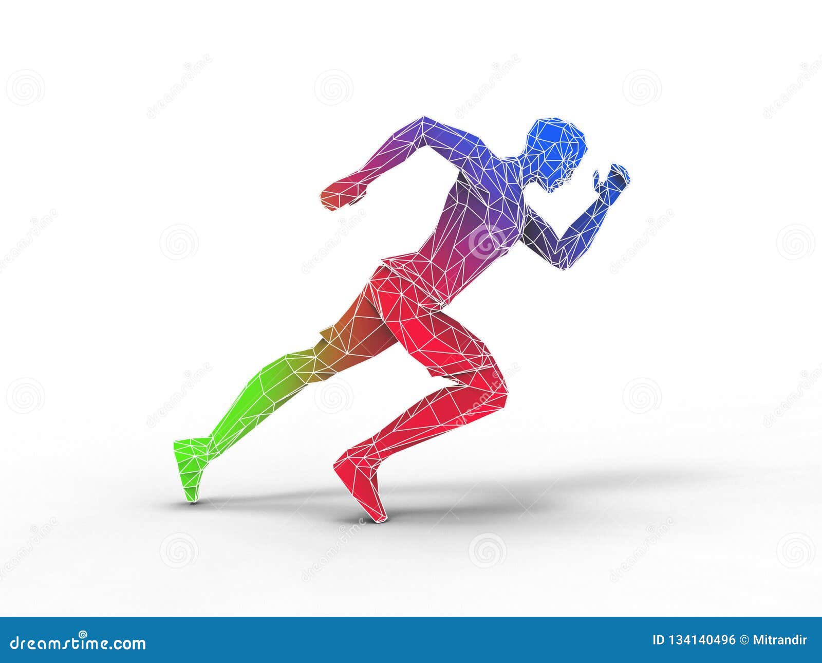 Low Polygon Running Man - Color Spectrum Stock Illustration ... Low Polygon Running Man - Color Spectrum Stock Illustration ...