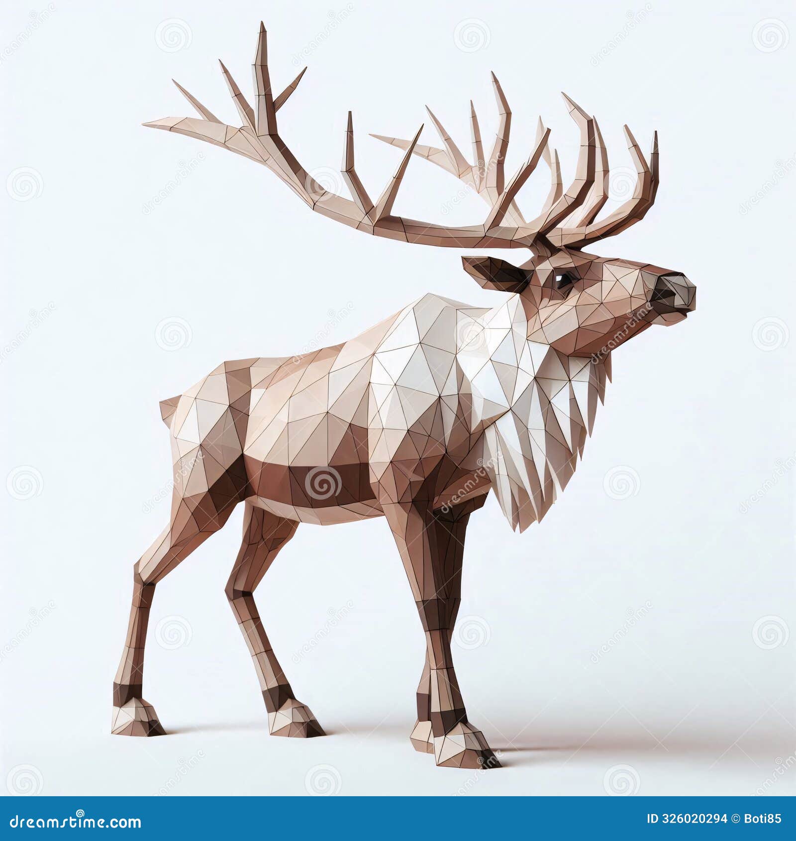 Low Polygon Style Illustrations of Elke Animal on a White Background ...