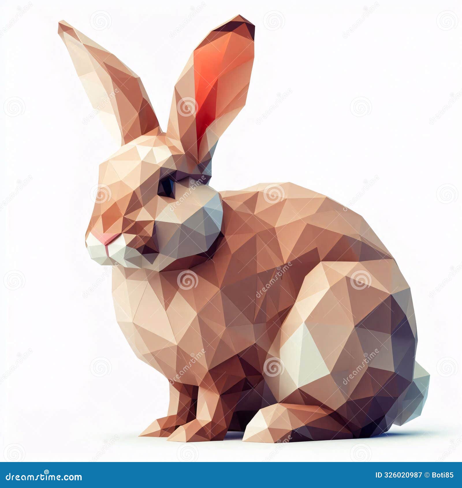Low Polygon Style Illustrations of Rabbit Animal on a White Background ...