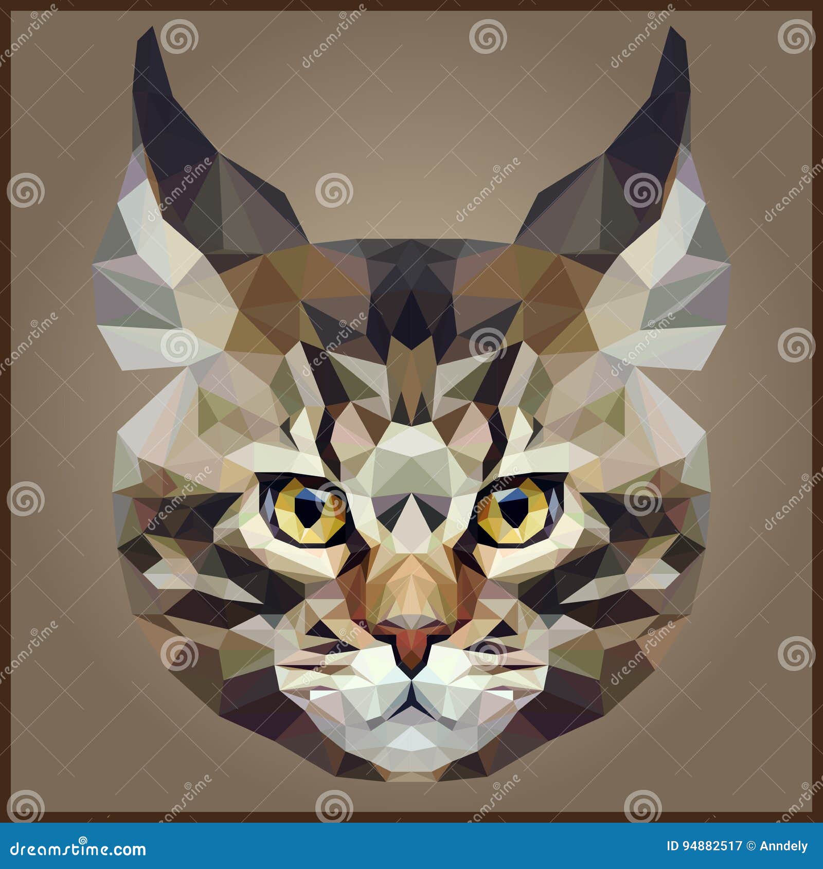 Low polygonal Cat stock vector. Illustration of face - 94882517