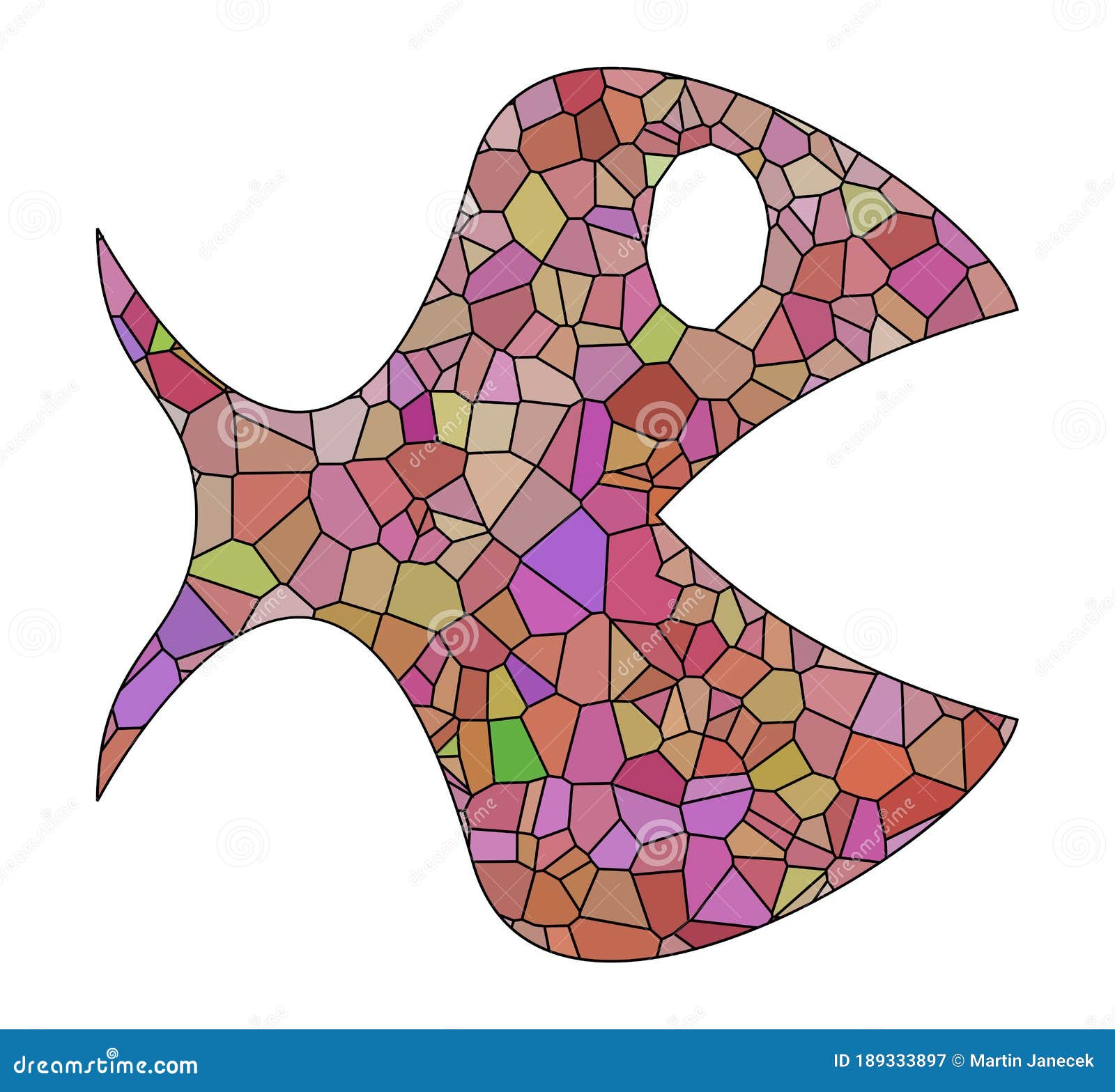 Polygonal Fish Shape Of Small Triangles Icon On White Background ...