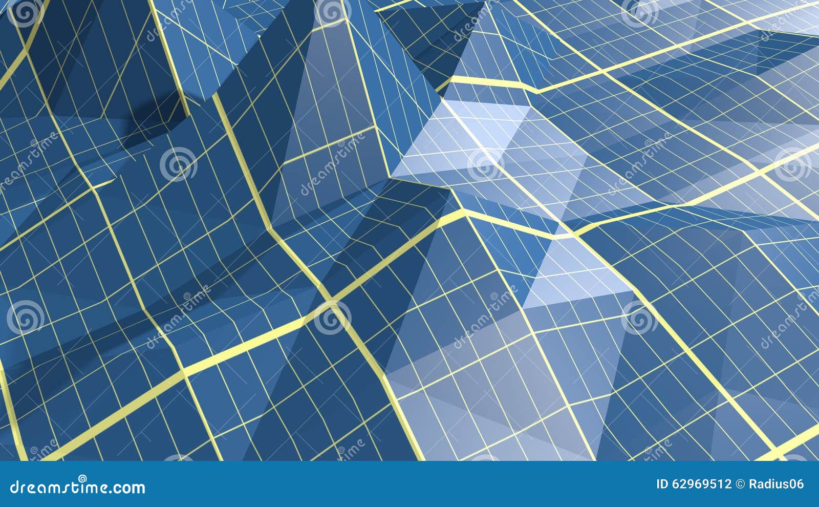 Low Polygonal Landscape. Blueprint Empty Crumpled Surface Stock ...