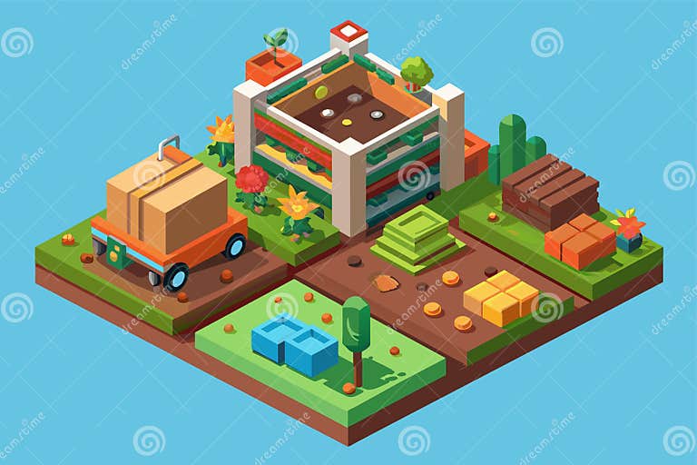 Low Polygonal Rendering of a Modern Building with Sharp Angles and ...