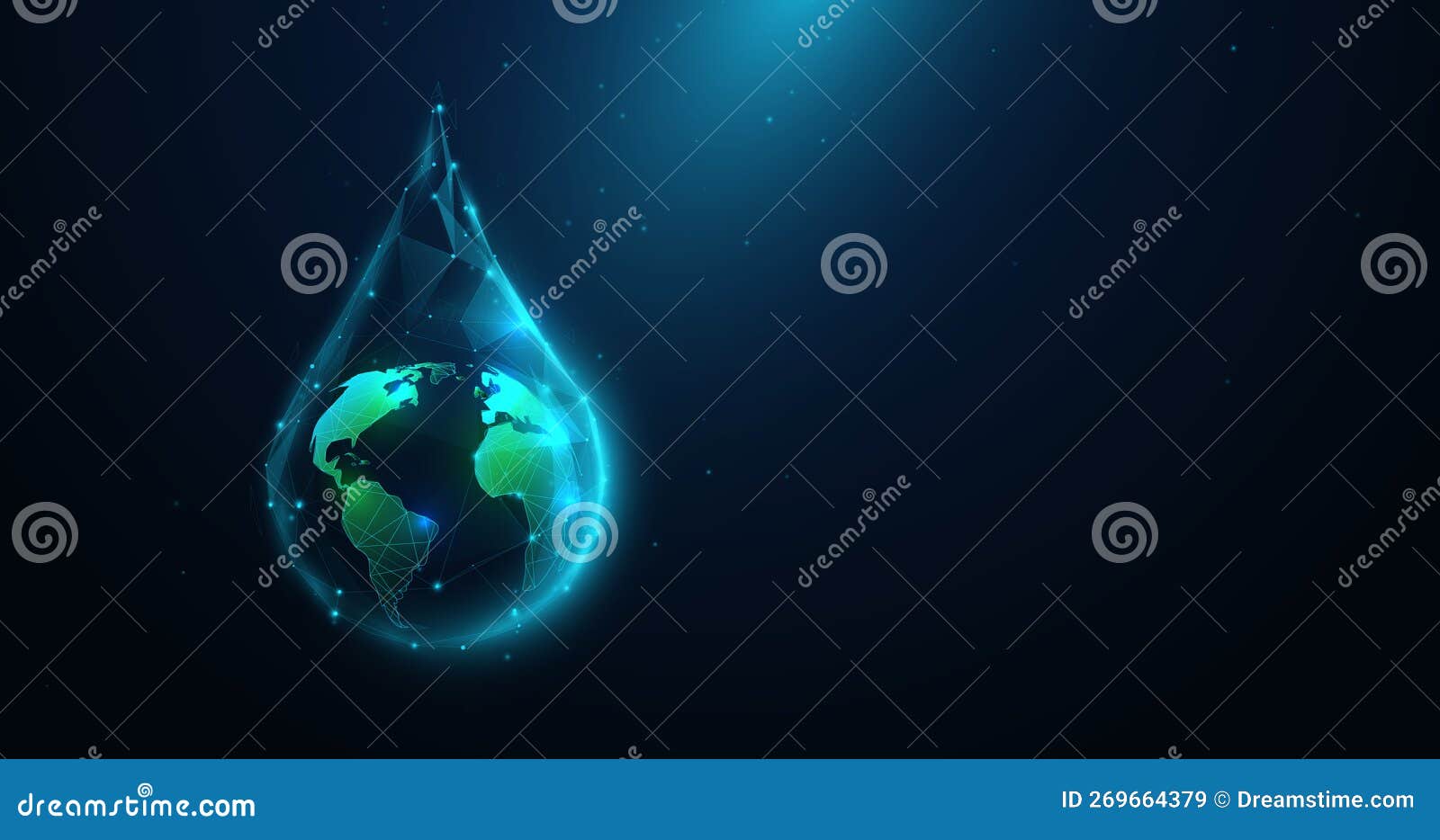 Low Polygonal Wireframe Style a World, Earth with Water Drop and Eco ...