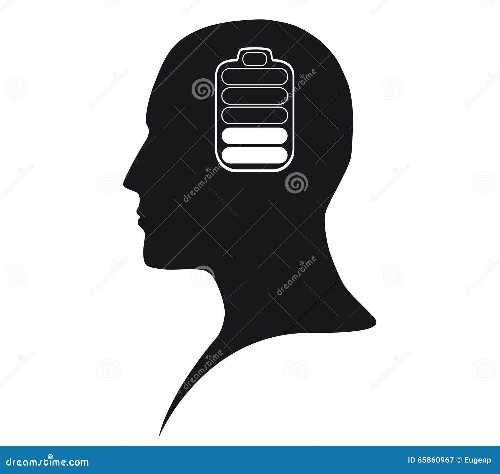 Low power stock vector. Illustration of brain, person - 65860967