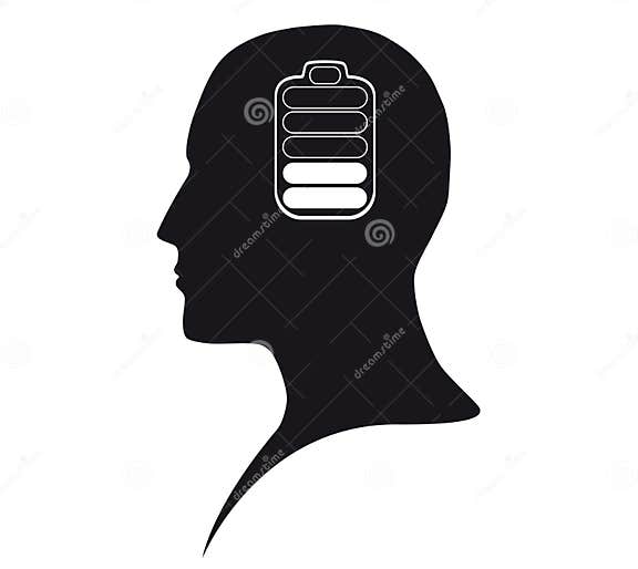 Low power stock vector. Illustration of brain, person - 65860967