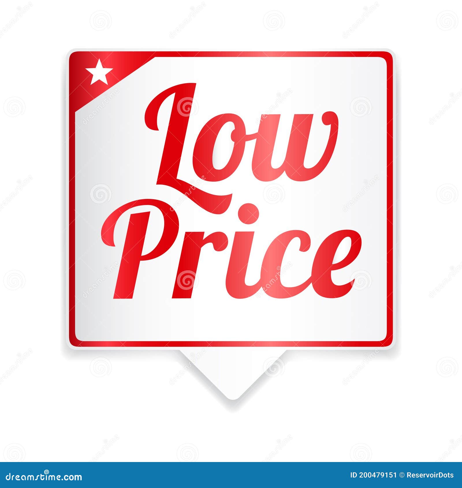 Low Price Red Tag stock vector. Illustration of advertising - 200479151