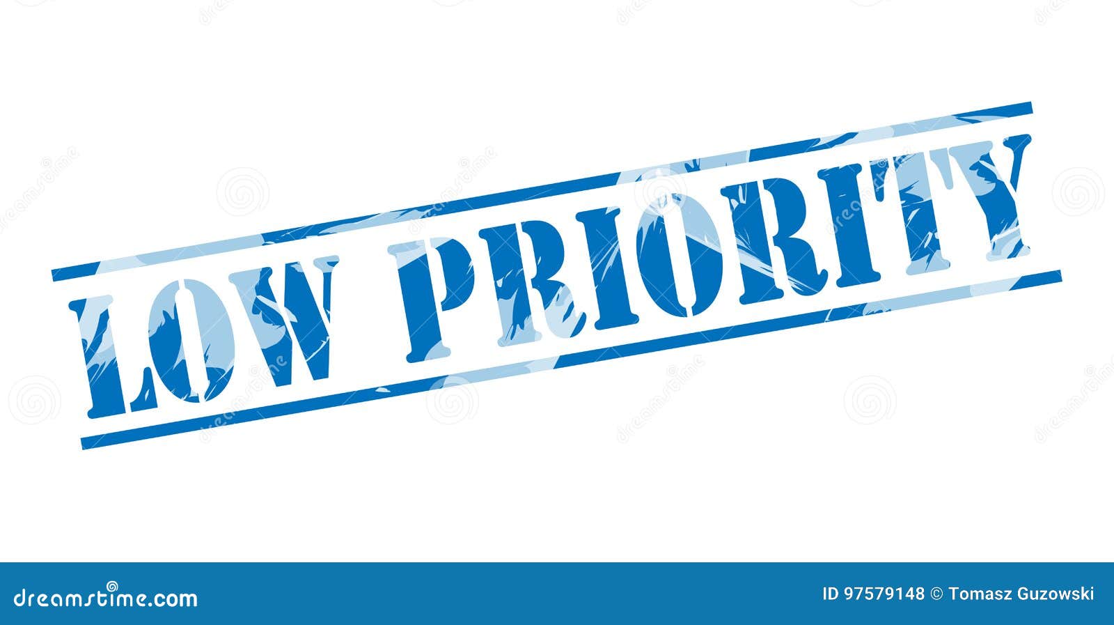 Low priority blue stamp stock illustration. Illustration of isolated ...