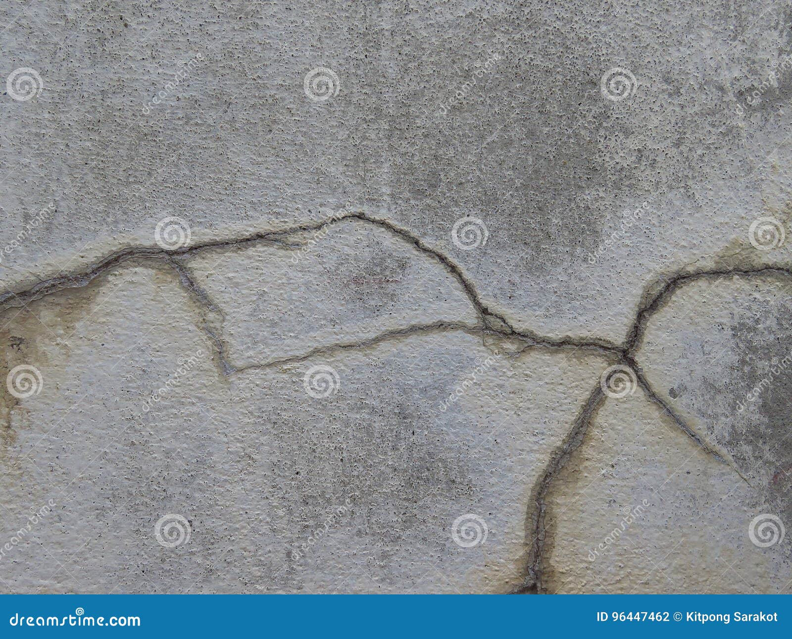 Low-quality Cured Plaster Will Easily Crack the Wall. Stock Photo ...