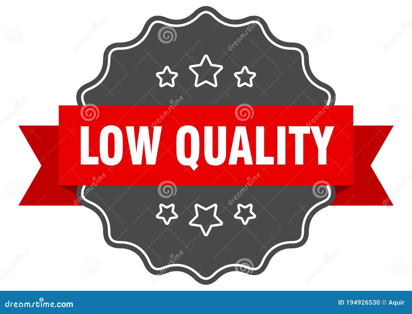 Low quality label stock vector. Illustration of white - 194926530