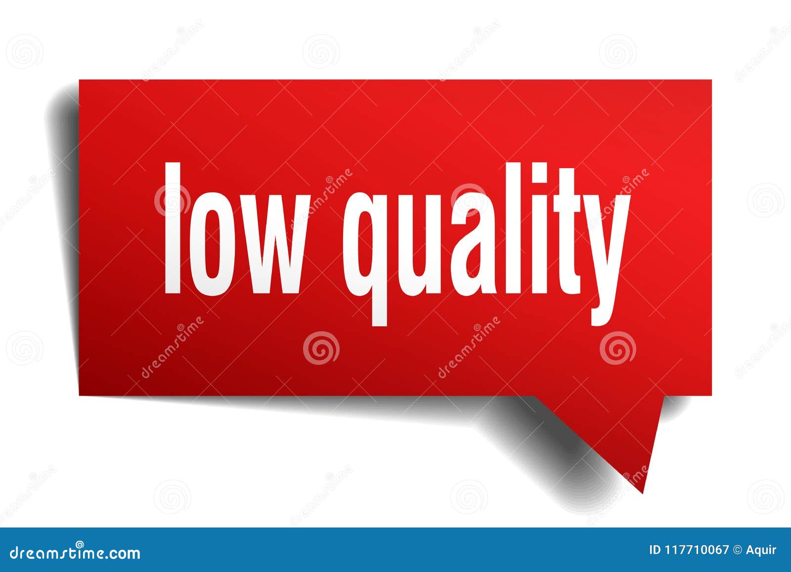 Low Quality Red 3d Speech Bubble Stock Vector - Illustration of ...