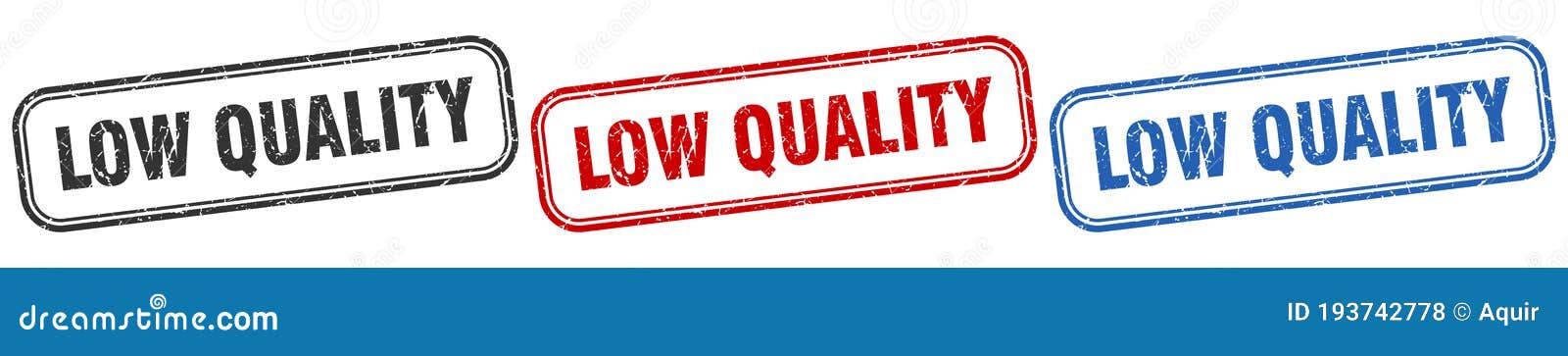 Low Quality Square Isolated Sign Set. Low Quality Stamp Stock Vector ...