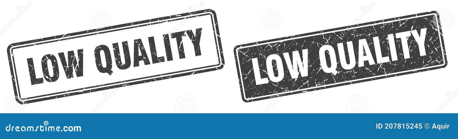 Low Quality Stamp Set. Low Quality Square Grunge Sign Stock Vector ...